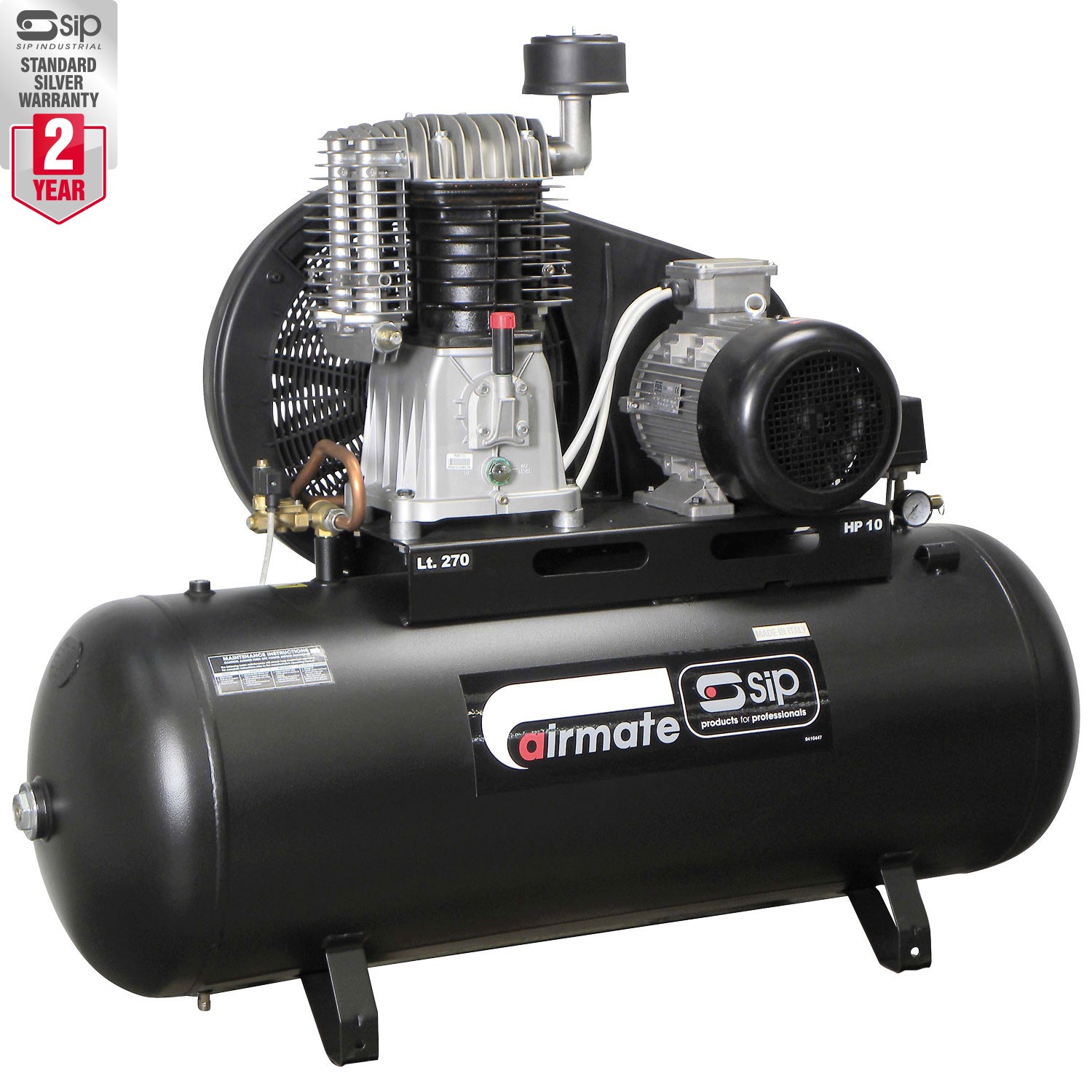 SIP TN10/270 270ltr 10hp Belt Drive Compressor - SIP Industrial ...