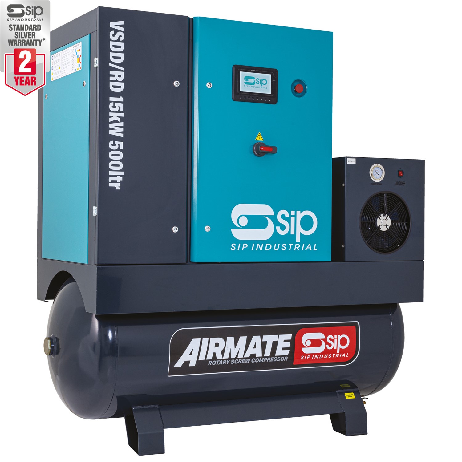 SIP VSDD/RD 15kW 10bar 500ltr Screw Compressor - SIP Industrial ...