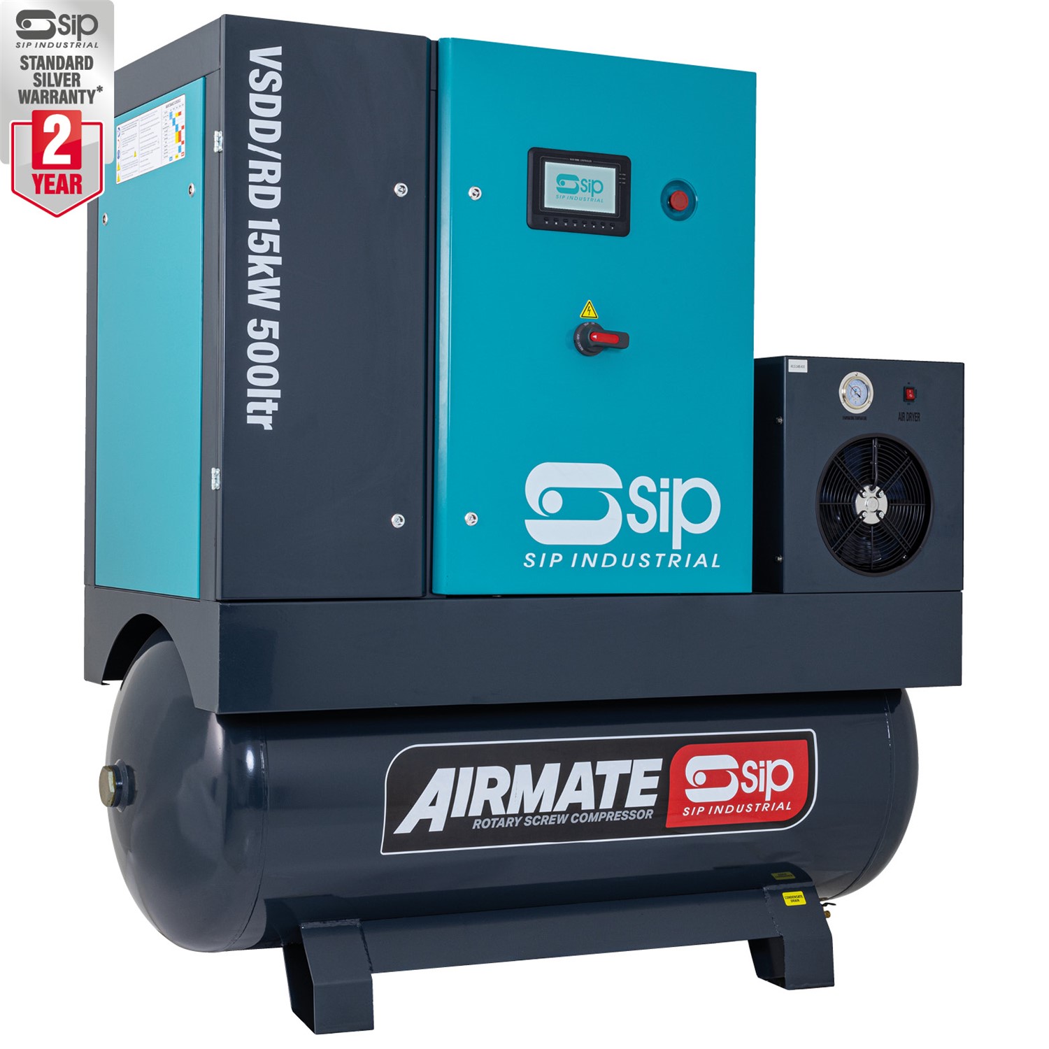 SIP VSDD/RDF 15kW 8bar 500ltr Screw Compressor - SIP Industrial ...