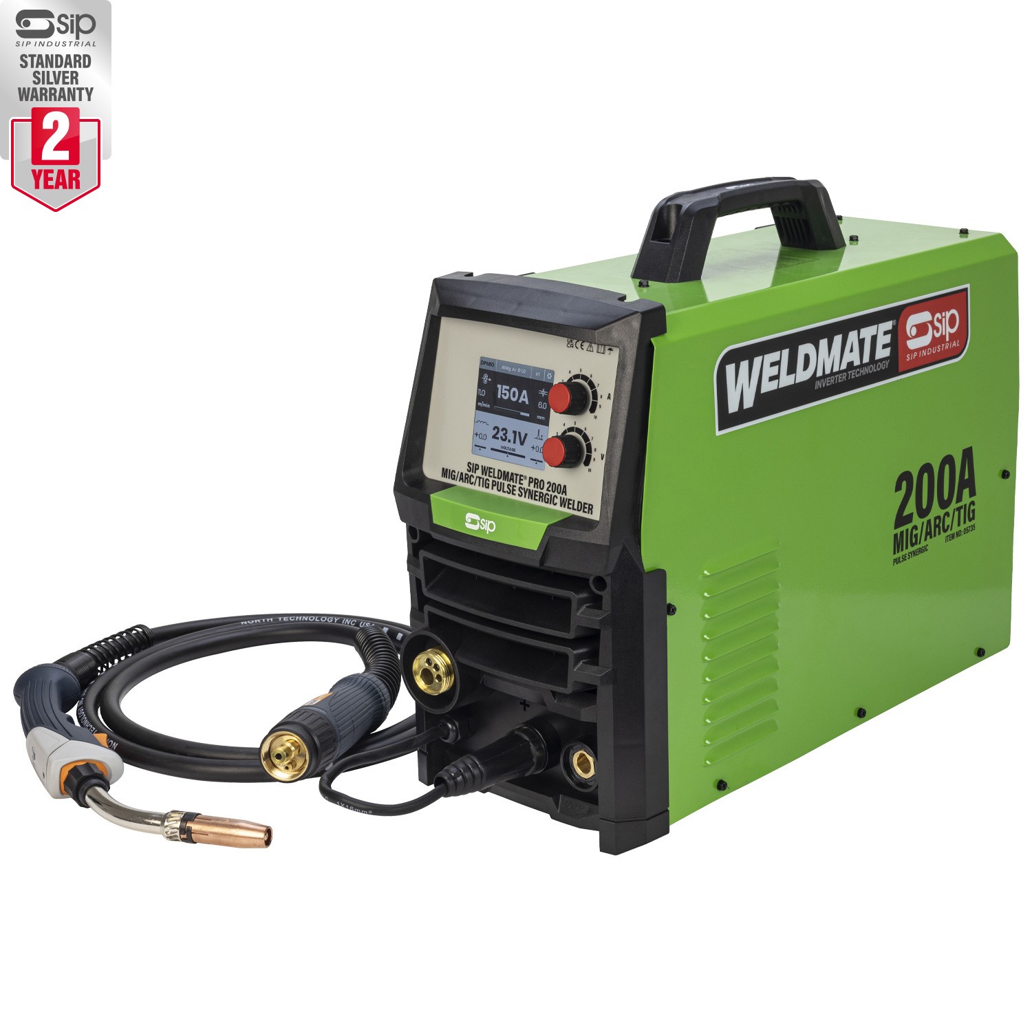 SIP WELDMATE® PRO 200A MIG/ARC/TIG Synergic Welder - SIP Industrial ...