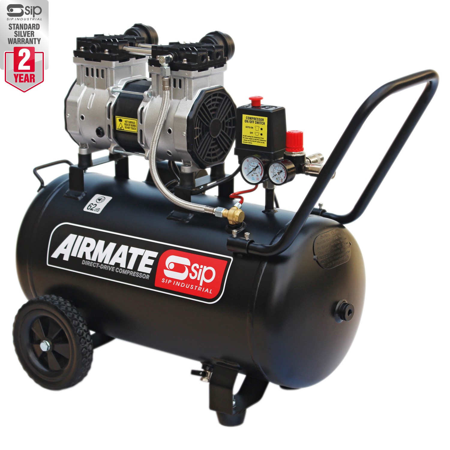 SIP DD 2hp 50ltr Low Noise Oil-Free Compressor - SIP Industrial ...