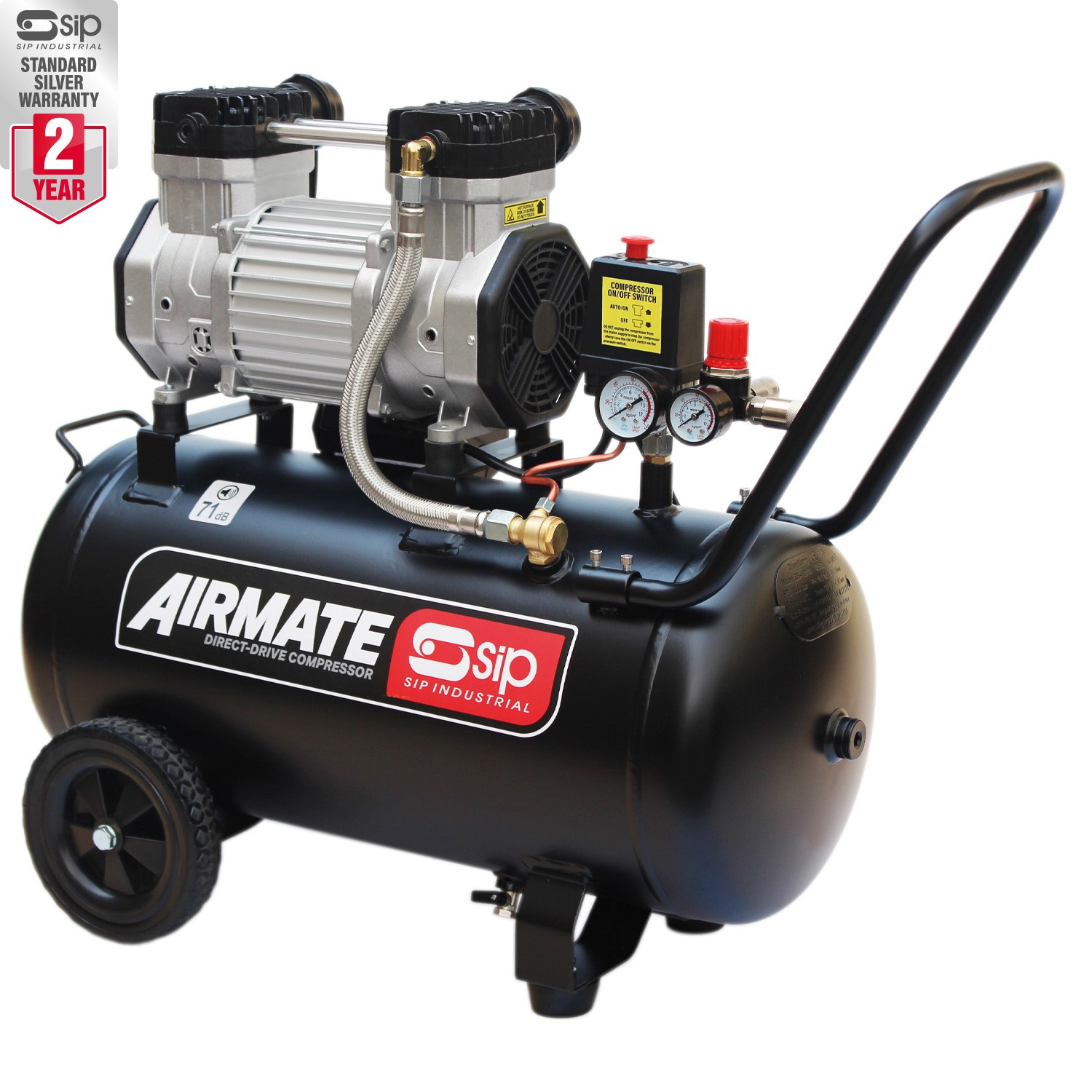 SIP DD 3hp 50ltr Low Noise Oil-Free Compressor - SIP Industrial ...