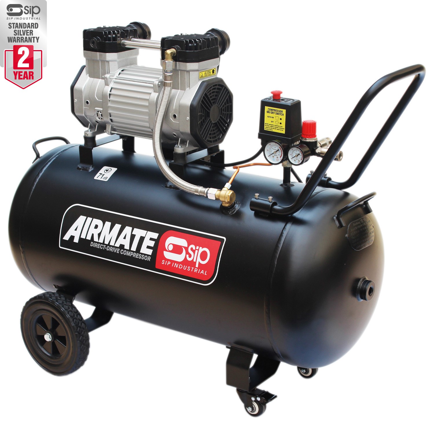 SIP DD 3hp 100ltr Low Noise Oil-Free Compressor - SIP Industrial ...